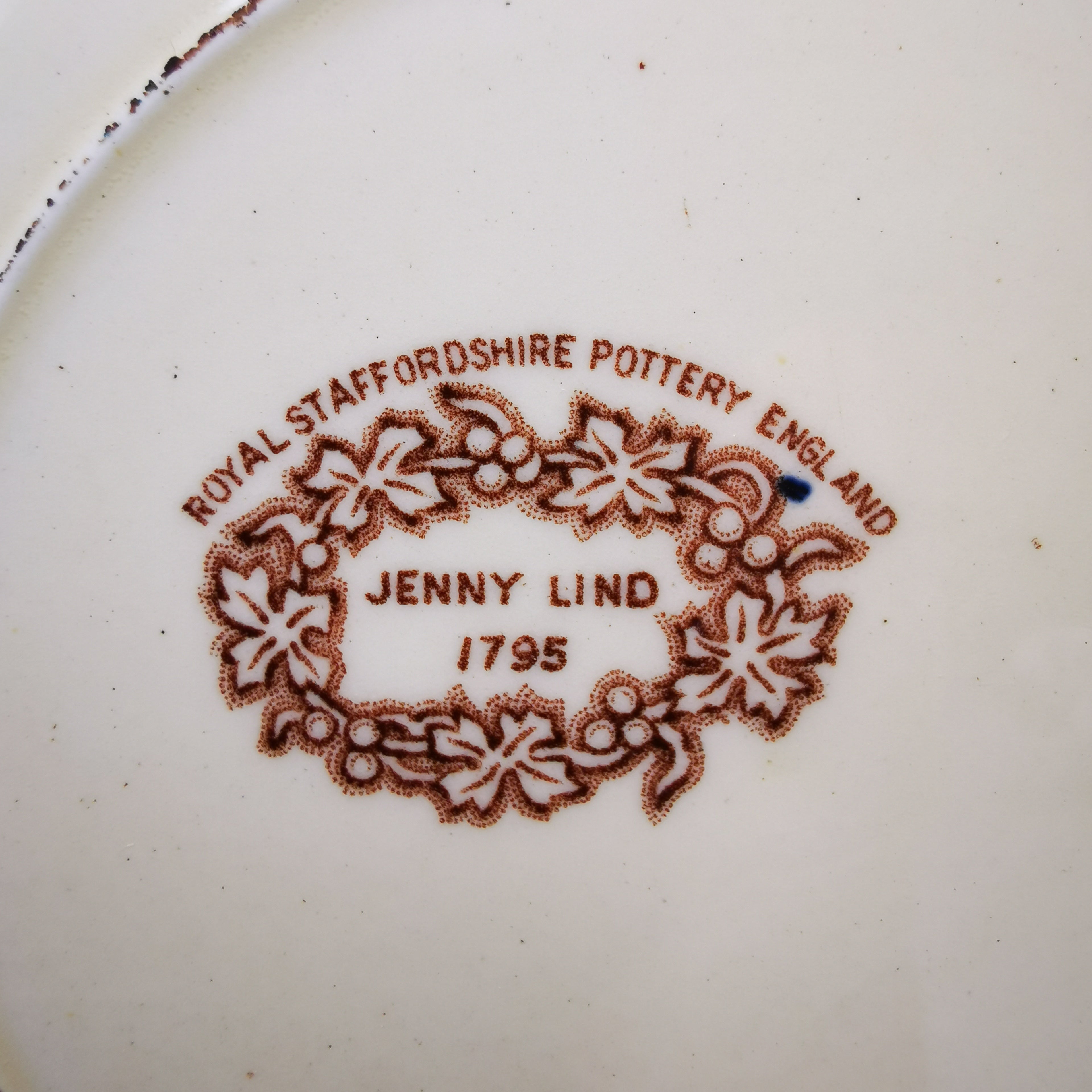 Antique Royal Staffordshire Pottery Jenny Lind 1795 China 9.75-inch Di ...