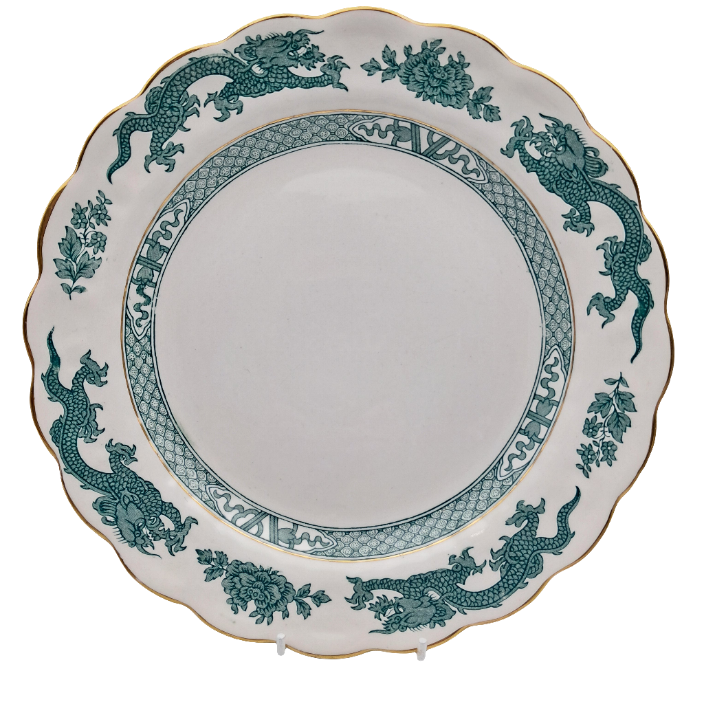 Booths Silicon China Turquoise Dragon Dinner/Luncheon Plate – Vintage ...