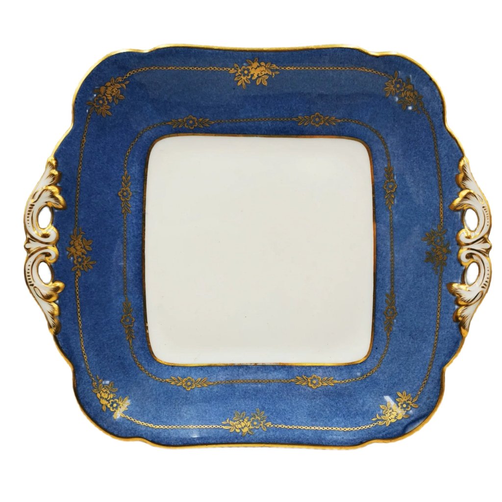 Antique George Jones & Sons Crescent 25781 Blue and White China Cake P ...