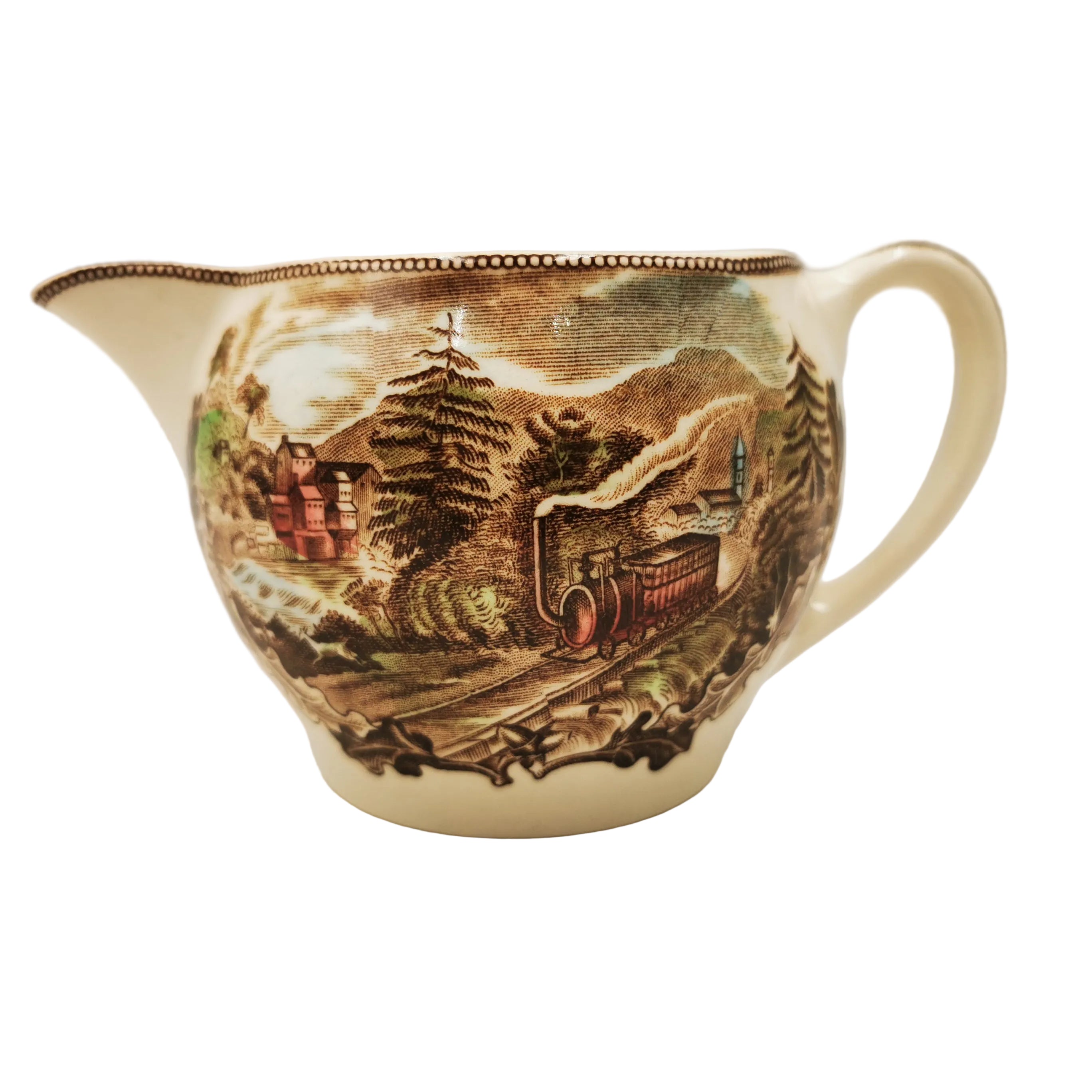 Johnson Bros China Historic America The Railroad Little Falls Milk Jug ...