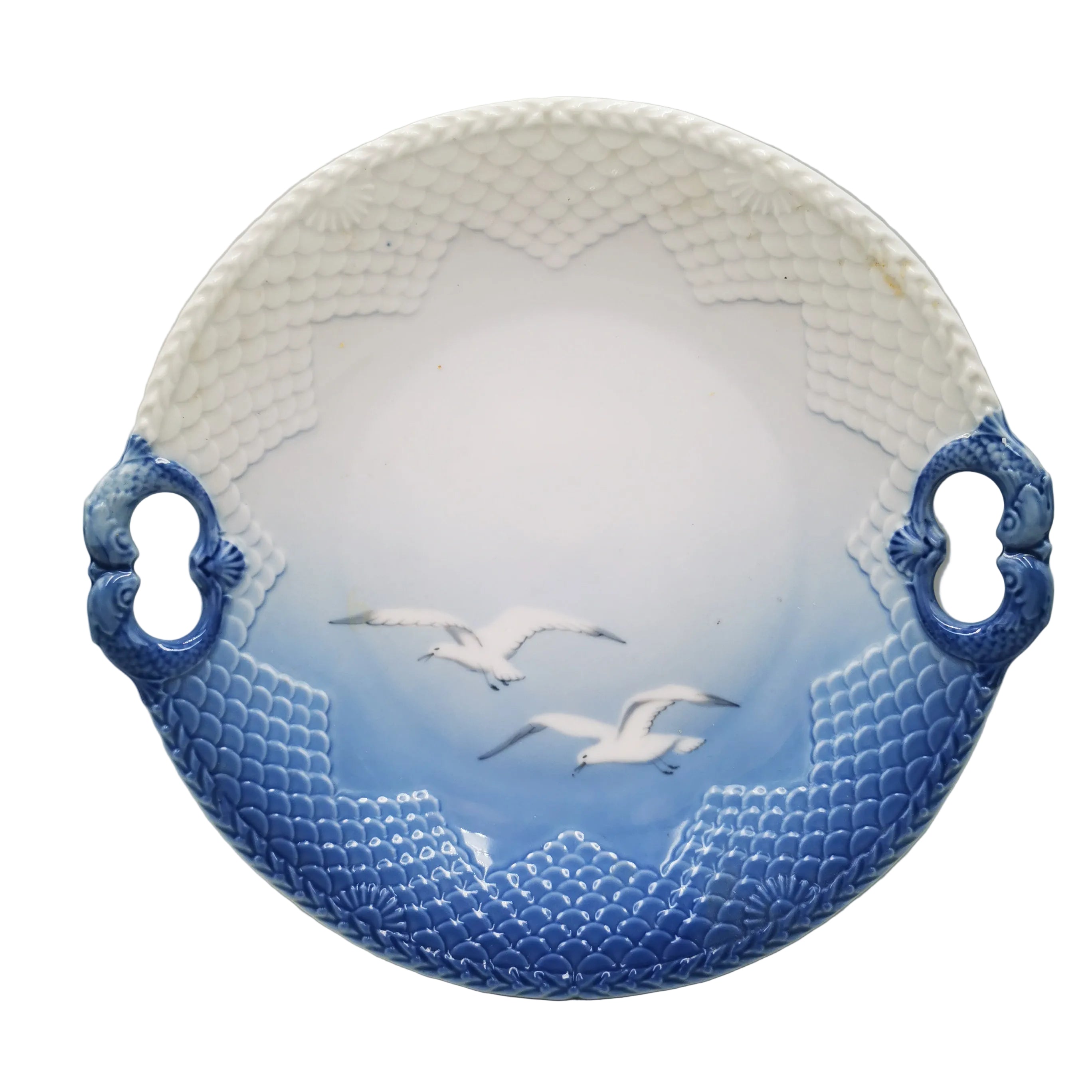 Royal Copenhagen Denmark Blue and White Seagull and Fish Handle Servin ...