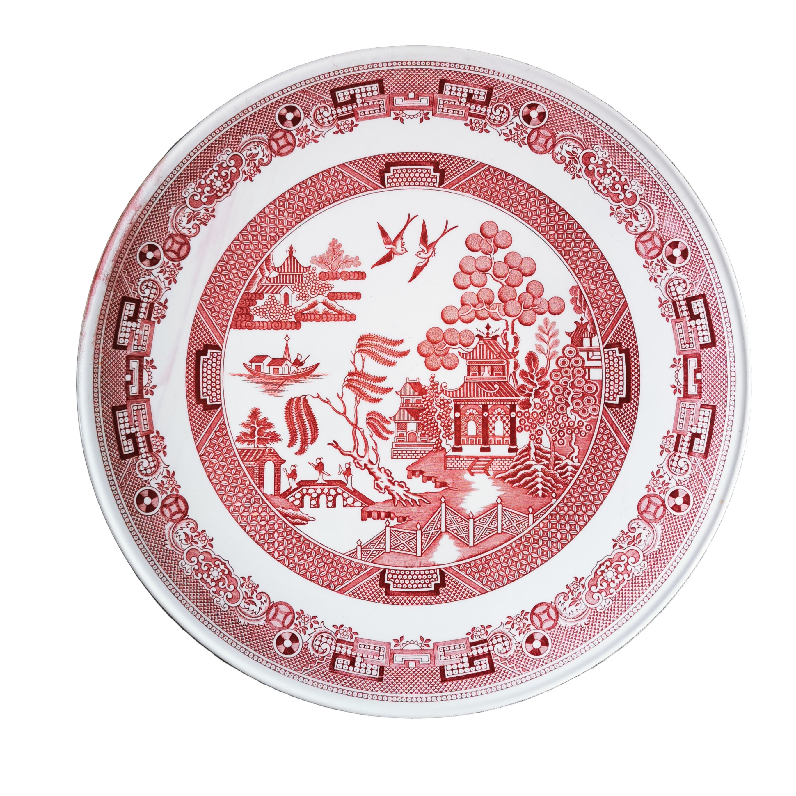 Spode Archive Collection Red and White China Willow Serving Plate ...