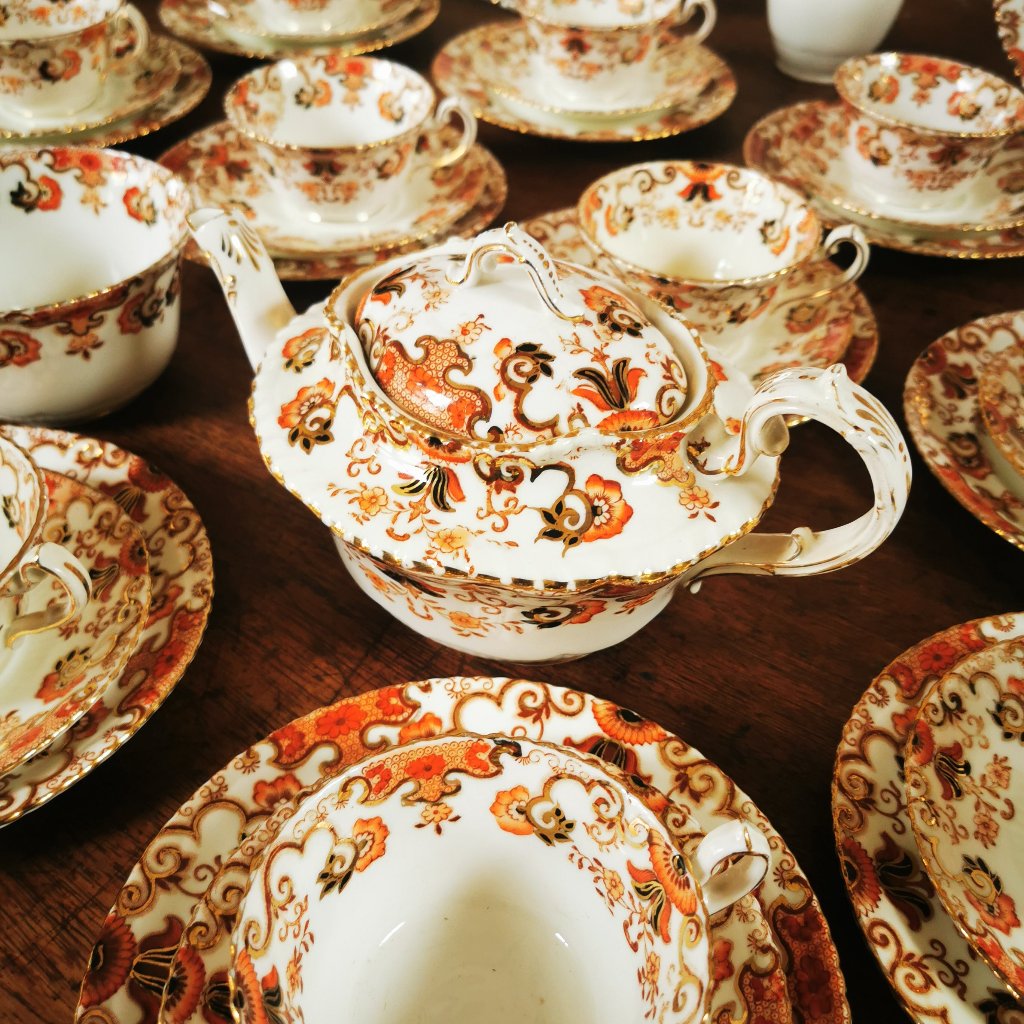 Antique Samuel Radford Gold Imari Pattern 947 China Tea Set for 12 ...