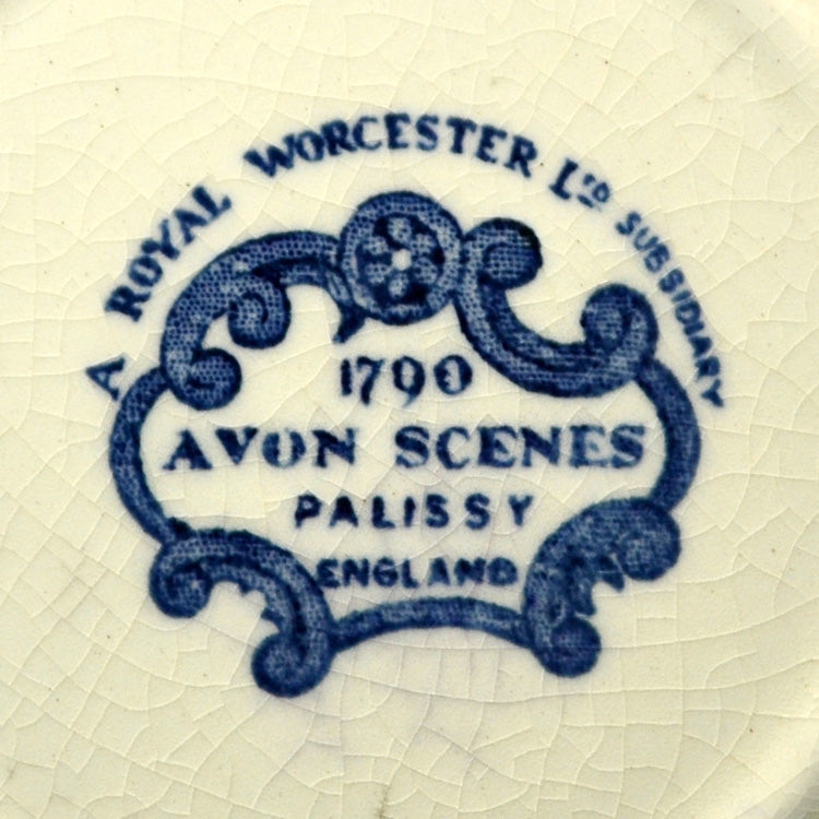 Royal Worcester Palissy Blue and White China Avon Scenes Soup Bowl ...