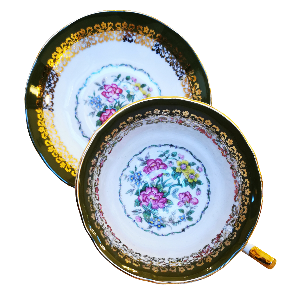 Vintage Elizabethan Bone China Versailles hand decorated tea cup and s ...