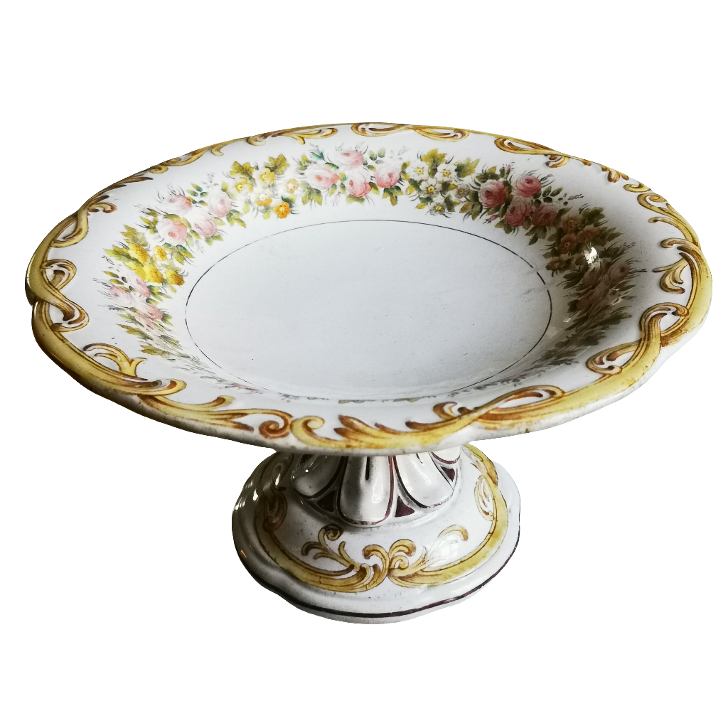 Tall Pedestal Antique Floral Pattern 6793 Ironstone China Fruit Stand ...