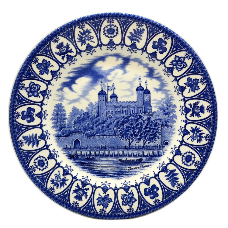 Churchill Tower of London Blue and White China Dinner Plate – Vintage ...