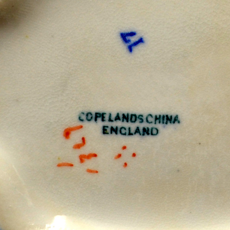 Antique Copelands Bone China Teapot in pastel blue Willow Pattern date ...