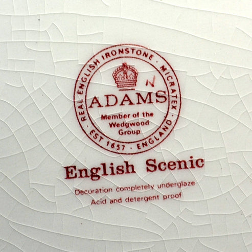 Adams English Scenic Red and White China Oval Platter – Vintage ...