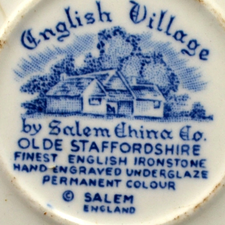 Salem China Co Blue and White English Village China Teacup and Saucer ...