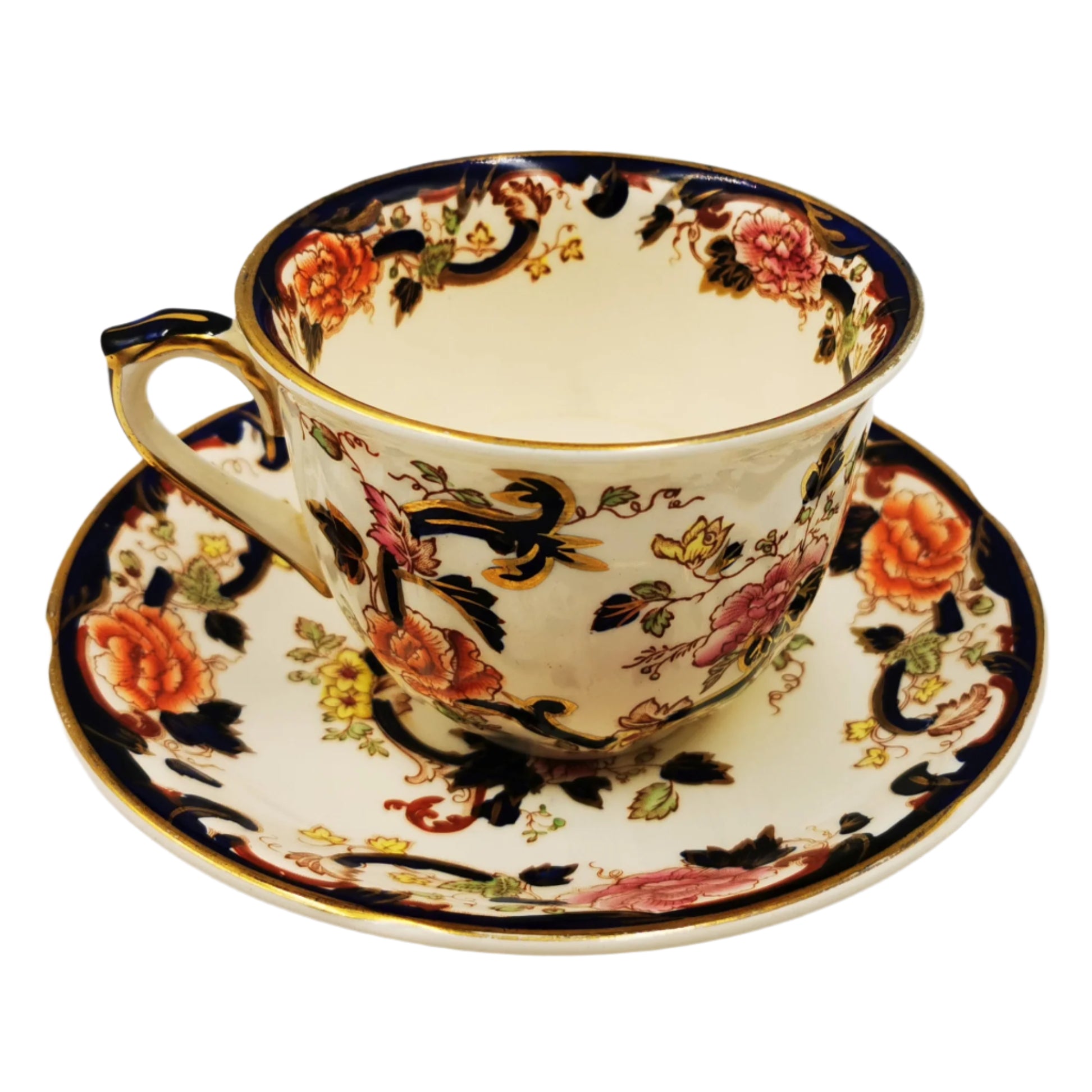 Masons Mandalay blue Ironstone China Breakfast Cup and Saucer – Vintage ...