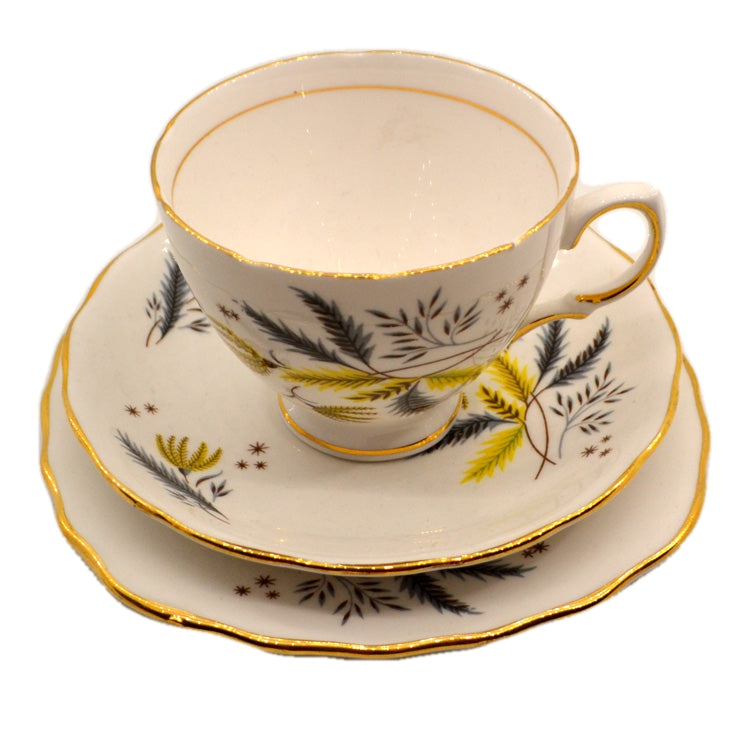 Colclough Ridgway Stardust China Tea Cup Saucer and Side Plate Trio ...