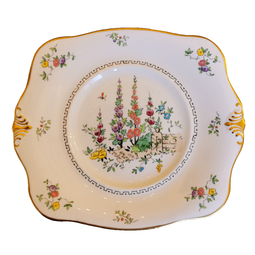 Plant Tuscan China Holly Hock Pattern 9657 Rare Serving Plate – Vintage ...