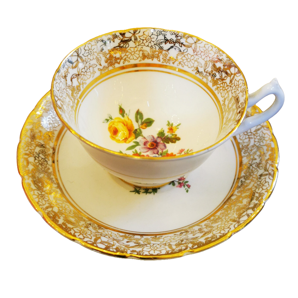 Collingwood Cabinet Floral China Teacup and Saucer – Vintage Farmhouse ...