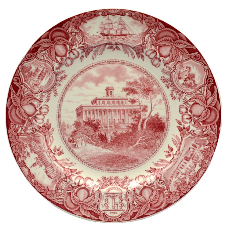 Spode China Georgian Series Red and White Woodman Dinner Plate ...