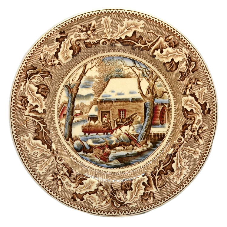 Johnson Bros China Historic America Thanksgiving Frozen Up Dinner Plat ...