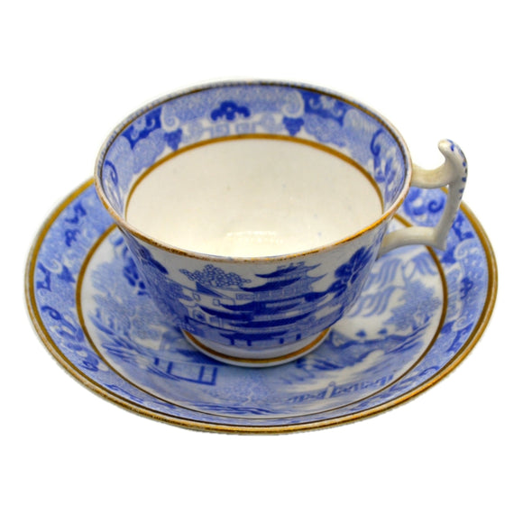 Exquisite Antique Spode Blue and White China Temples Cup & Saucer 1800 ...