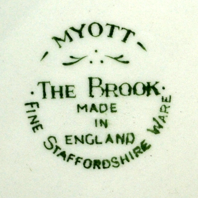 Myott China the Brook Green and White Dessert Bowl – Vintage Farmhouse ...