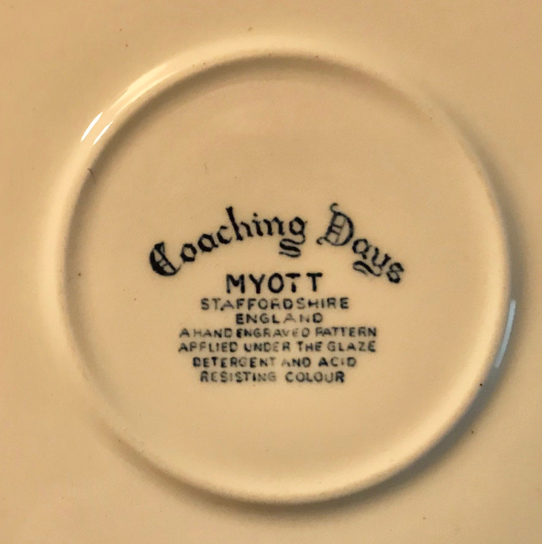 Myott Son Coaching Days Cup and Saucer Blue and White China – Vintage ...