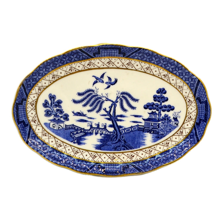 Royal Doulton Booths Real Old Willow Blue and White China Gravy Boat a ...